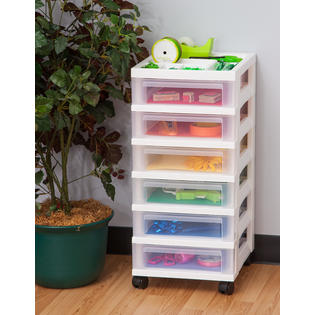 Iris 6-Drawer Storage Cart with Organizer Top