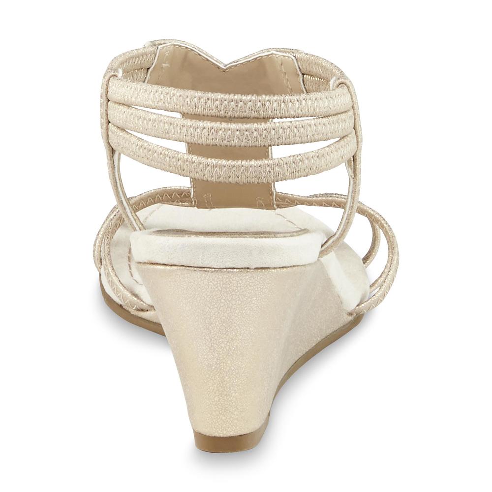 Jaclyn Smith Womens Tillie Champagne Wedge Dress Sandal