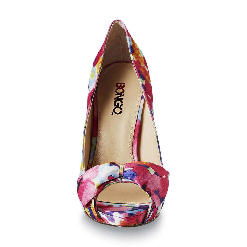 Bongo Women's Iris Multicolor Floral Print Peep-Toe Pump