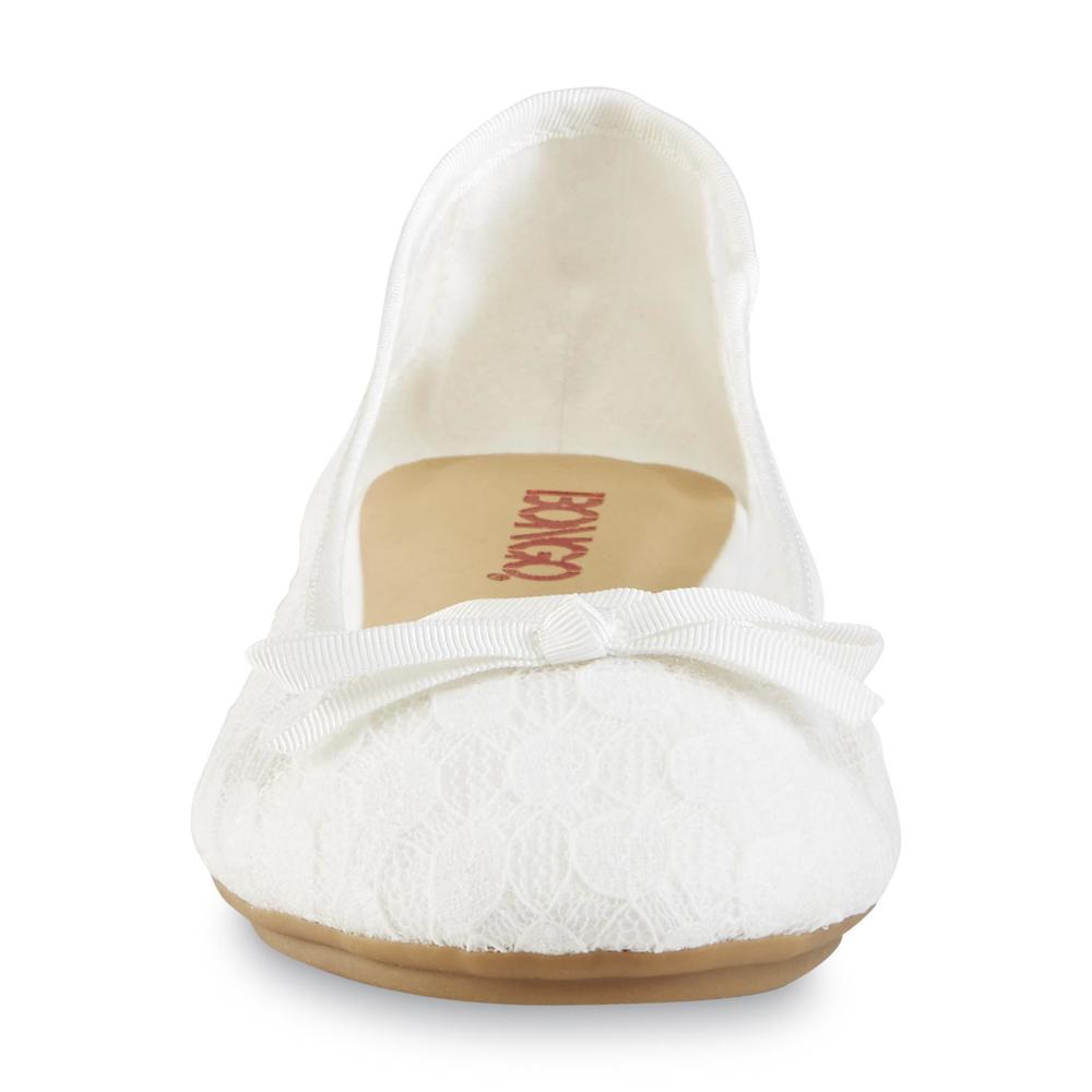Bongo Women's Dottie White Ballet Flat