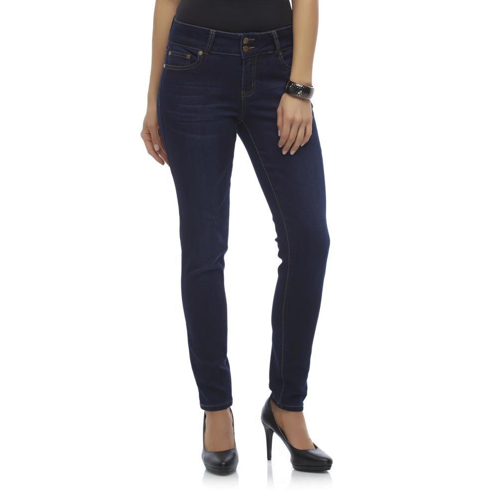 One 5 One Women's French Terry Skinny Jeans - Dark Wash