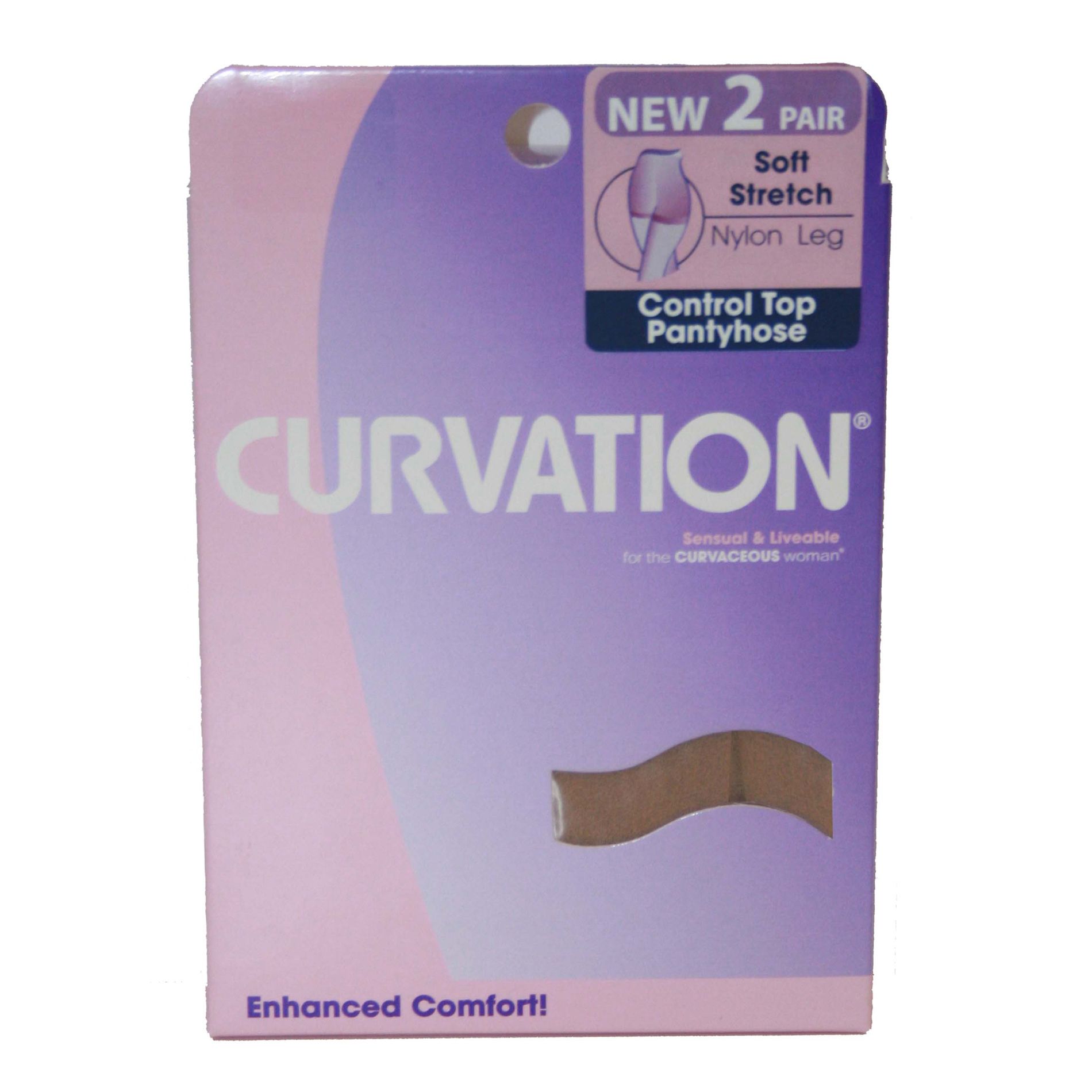 Curvation Women's Plus 2 Pair Control Top Pantyhose