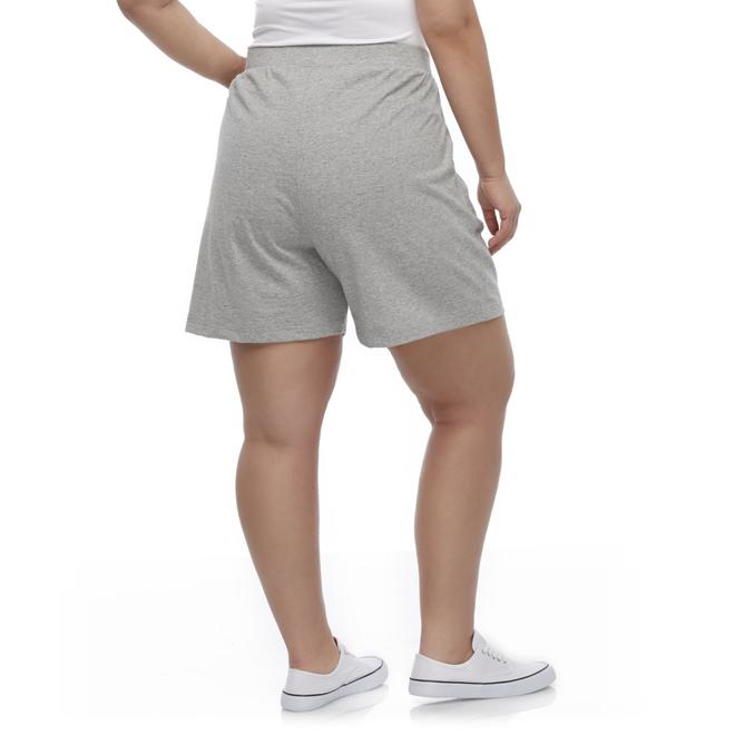 Basic Editions Women's Plus Jersey Knit Shorts Basic Editions Women's Plus Jersey Knit Shorts