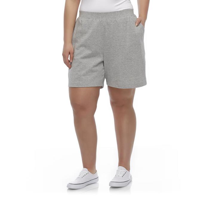 Basic Editions Women's Plus Jersey Knit Shorts Basic Editions Women's Plus Jersey Knit Shorts