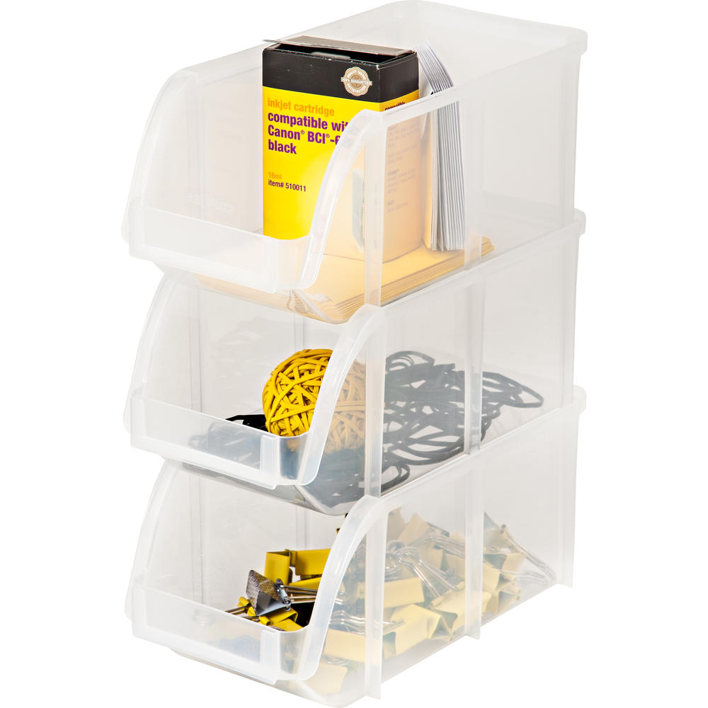 Iris Usa, Inc. 8-Piece Stacking Bin Medium Clear