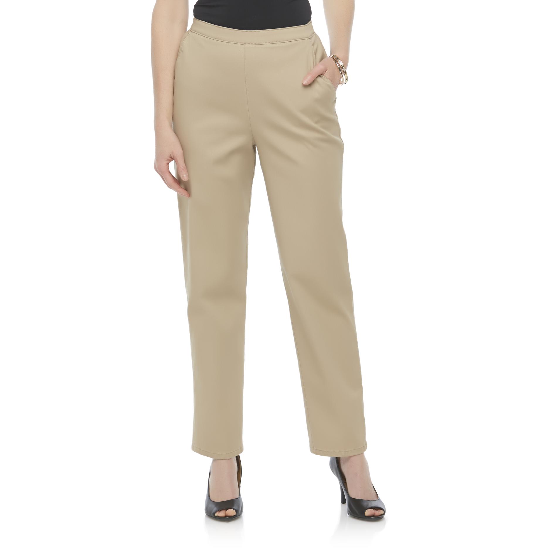 Laura Scott Women's Comfort Waist Khaki Pants