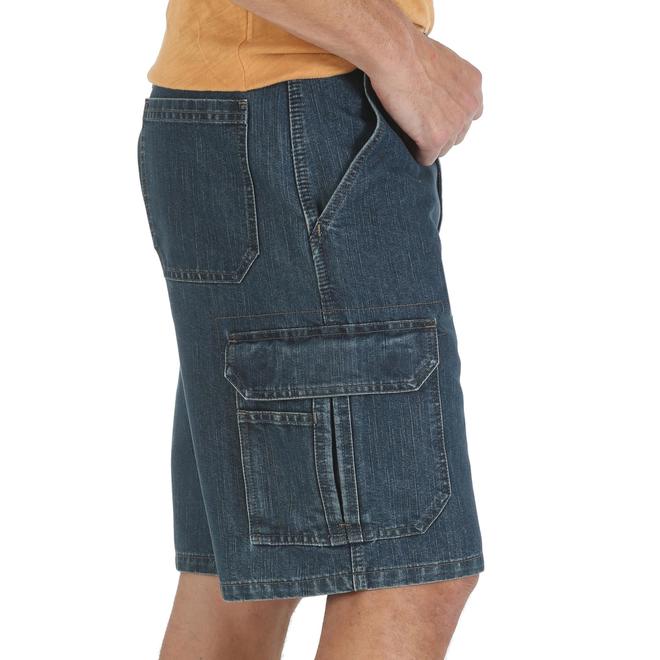 Wrangler Mens Big And Tall Denim Cargo Shorts