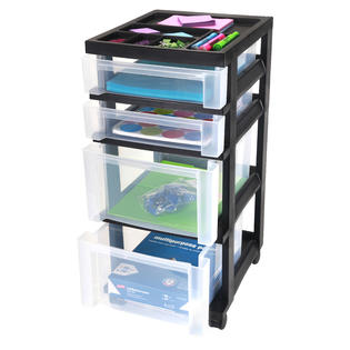 Iris 4-Drawer Storage Cart with Organizer Top