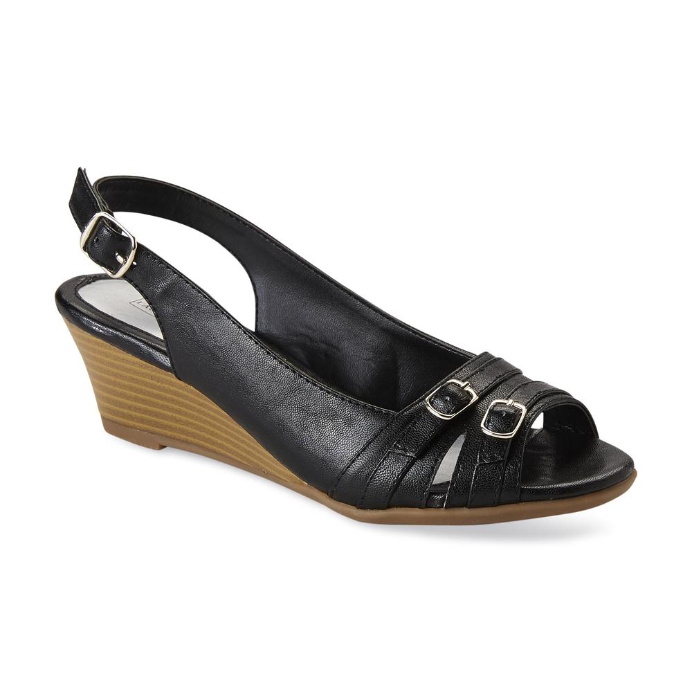 Laura Scott Women's Bella Black Wedge Sandal