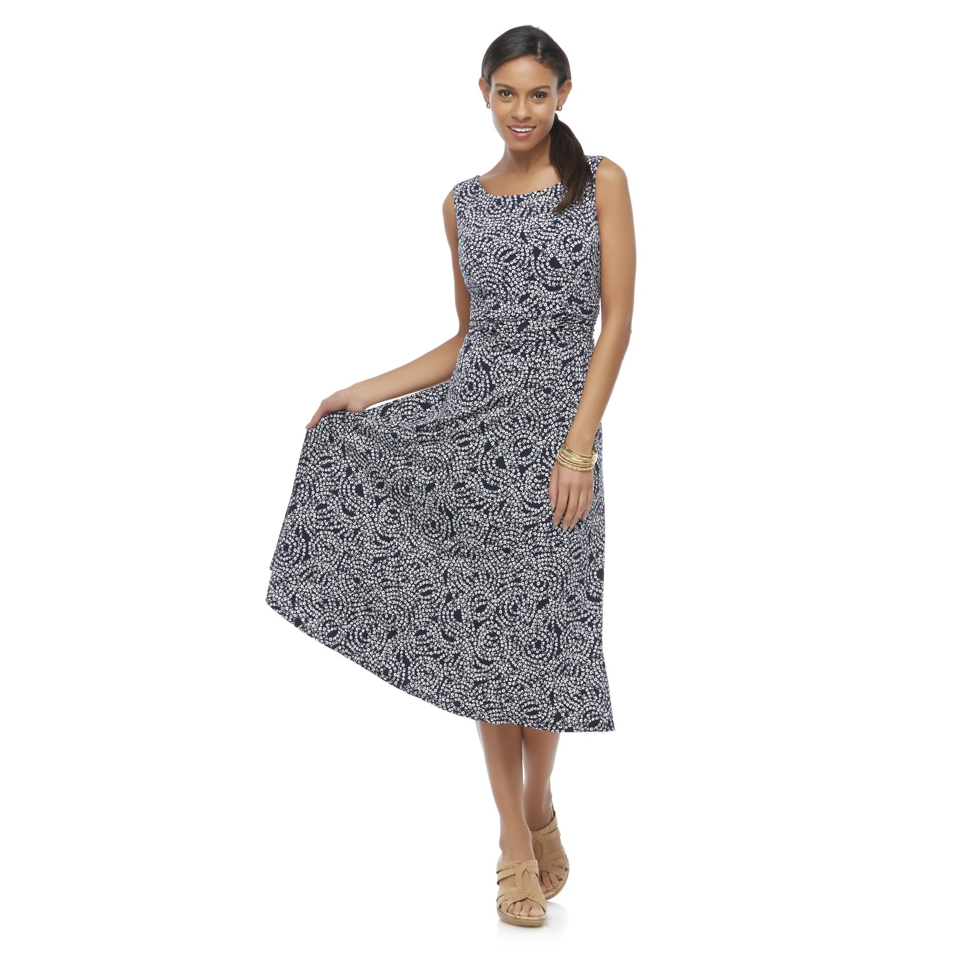 Covington's Women's Sleeveless Midi Dress - Floral