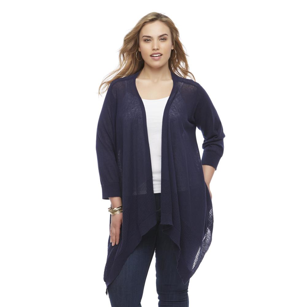 Jaclyn Smith Women's Plus Open-Front Cardigan