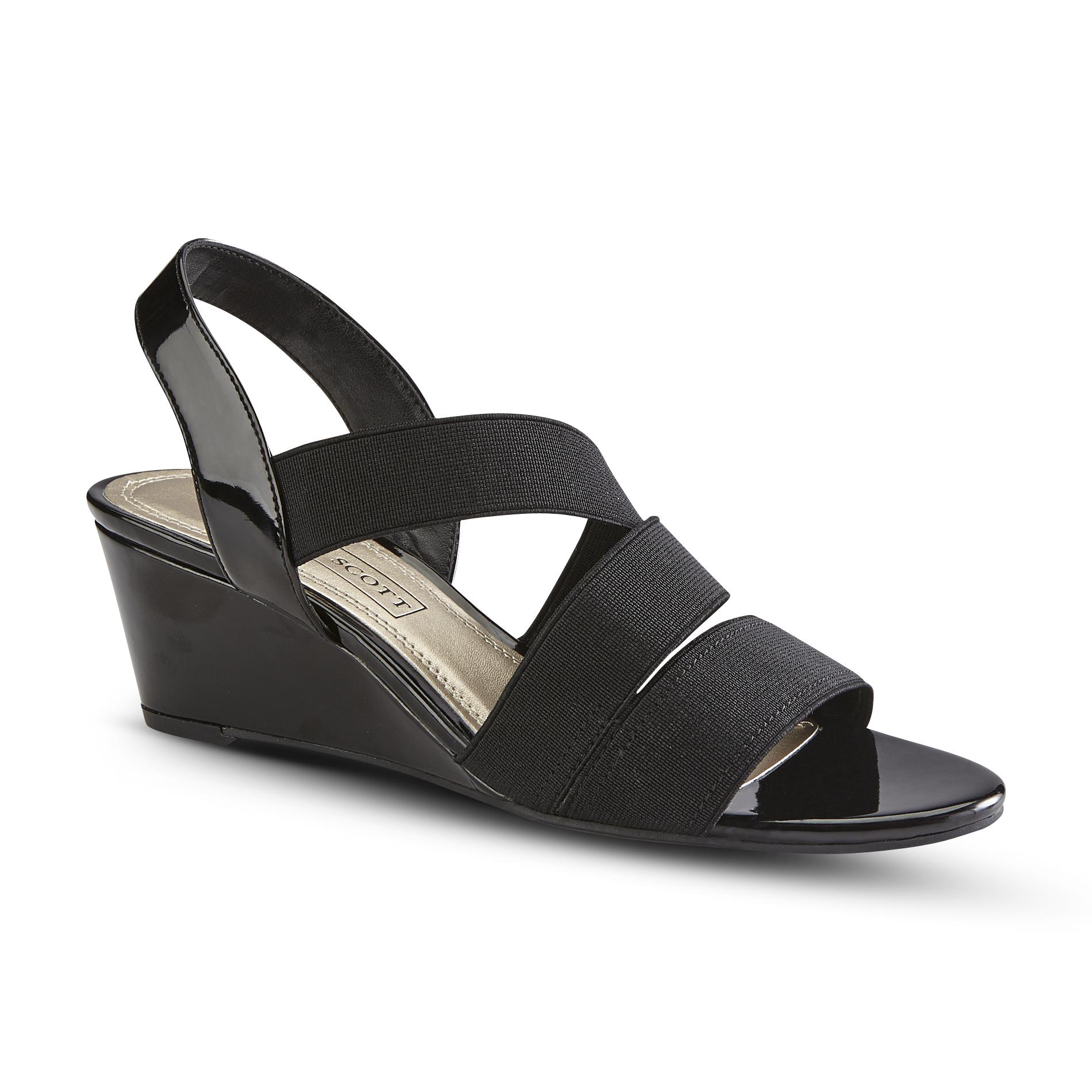 UPC 632576835634 - Laura Scott Women's Resilient Black Slingback Wedge ...