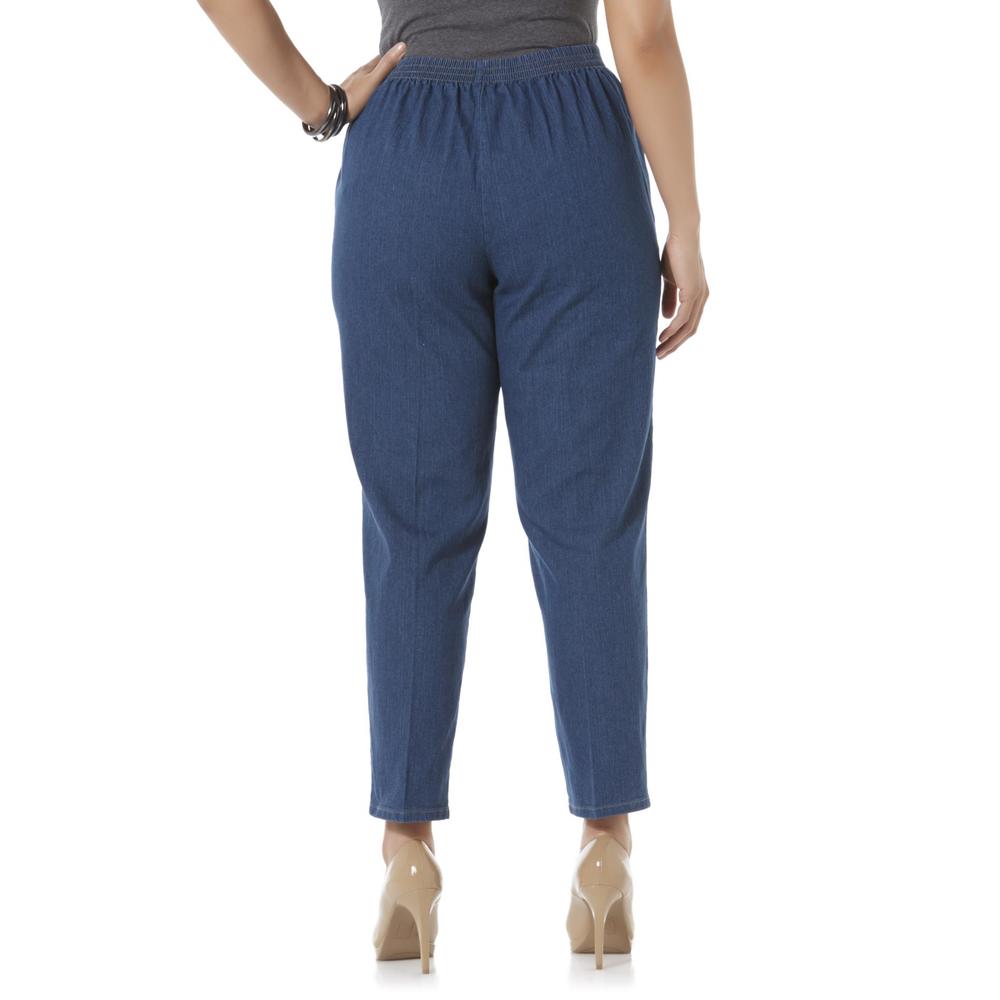 Laura Scott Womens Plus Elastic Waist Jeans