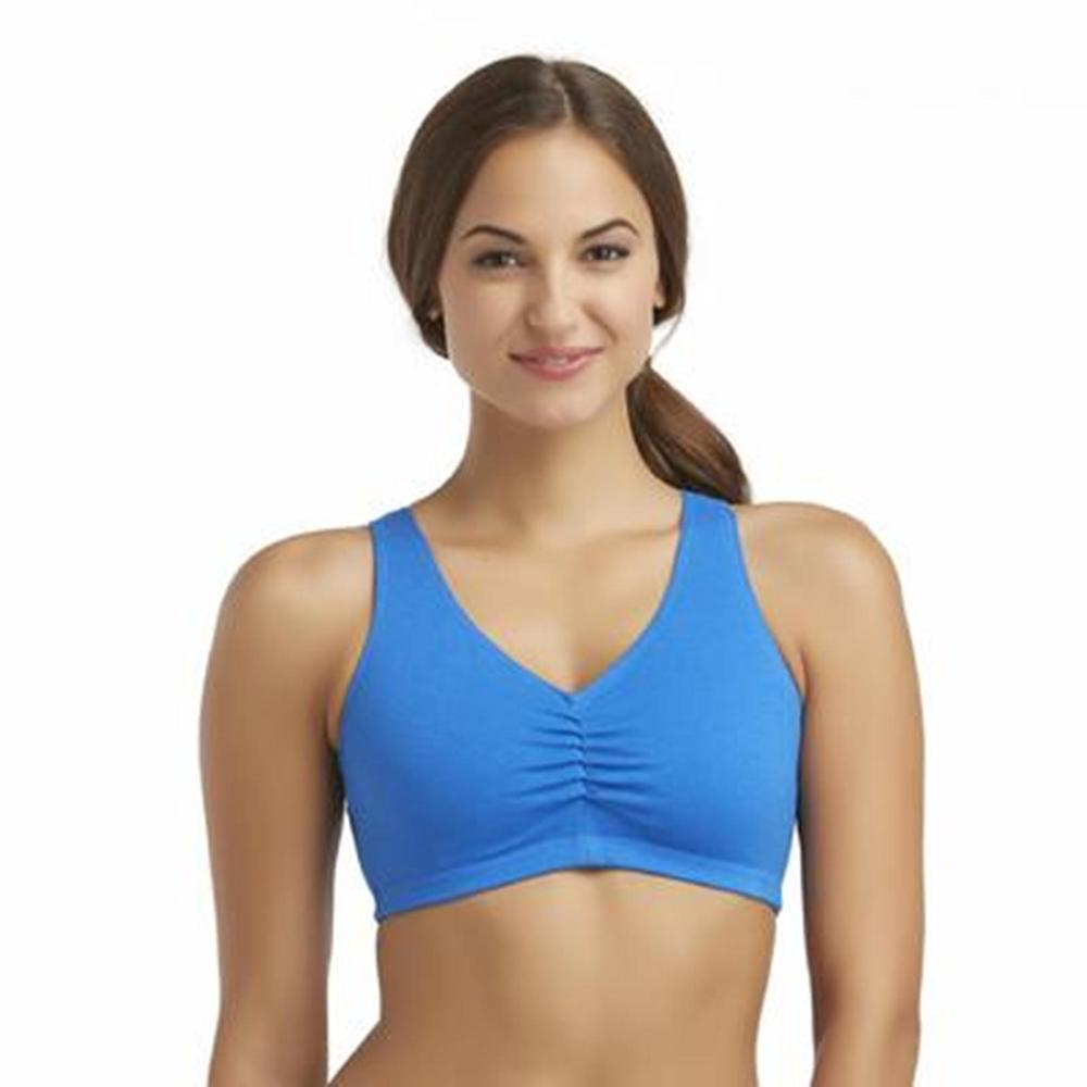 Hanes Womens 2 Pack Cotton Racerback Sports Bras