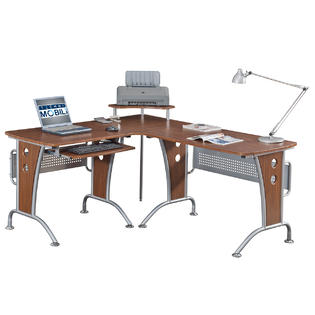 Techni Mobili Regency 68"W L Computer Workstation - Mahogany