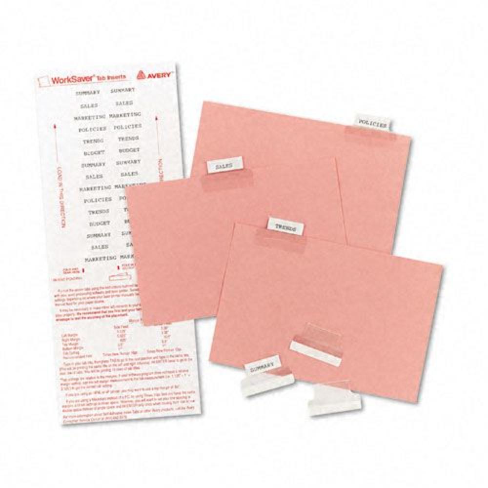 Avery AVE16221 Self-Adhesive Plastic Tabs with Printable Inserts
