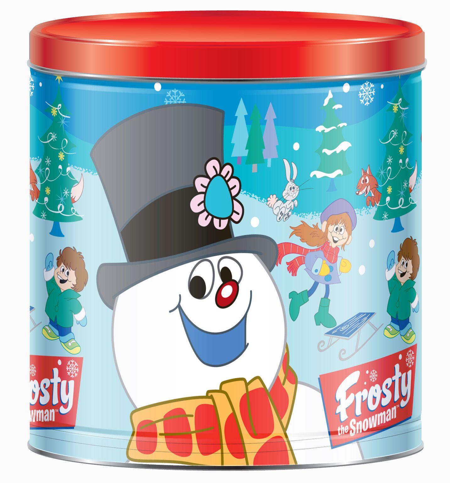 Popcorn Expressions Frosty the Snowman Christmas Theme Theme Popcorn Tin