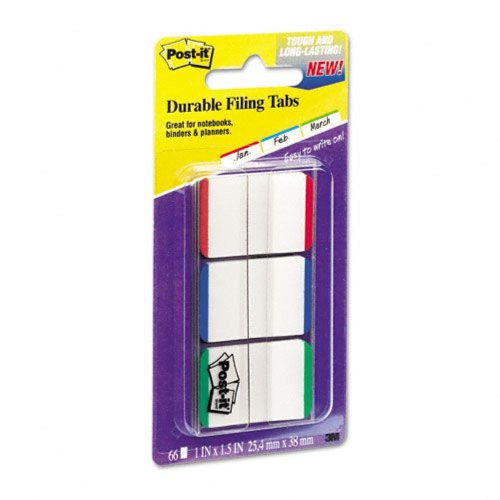 Post-it MMM686LGBR Durable Assorted Color Bar Index File Tabs