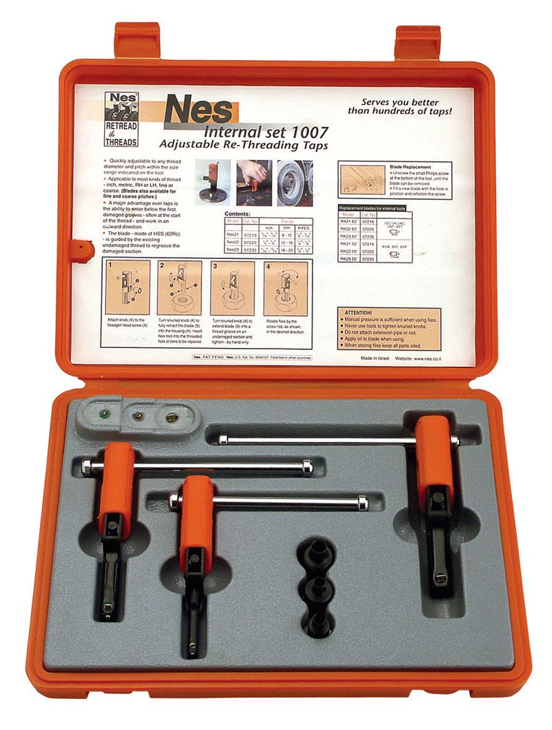NES 3pc Internal Universal Thread Repair Set - 5/16" to 13/16" - 1007
