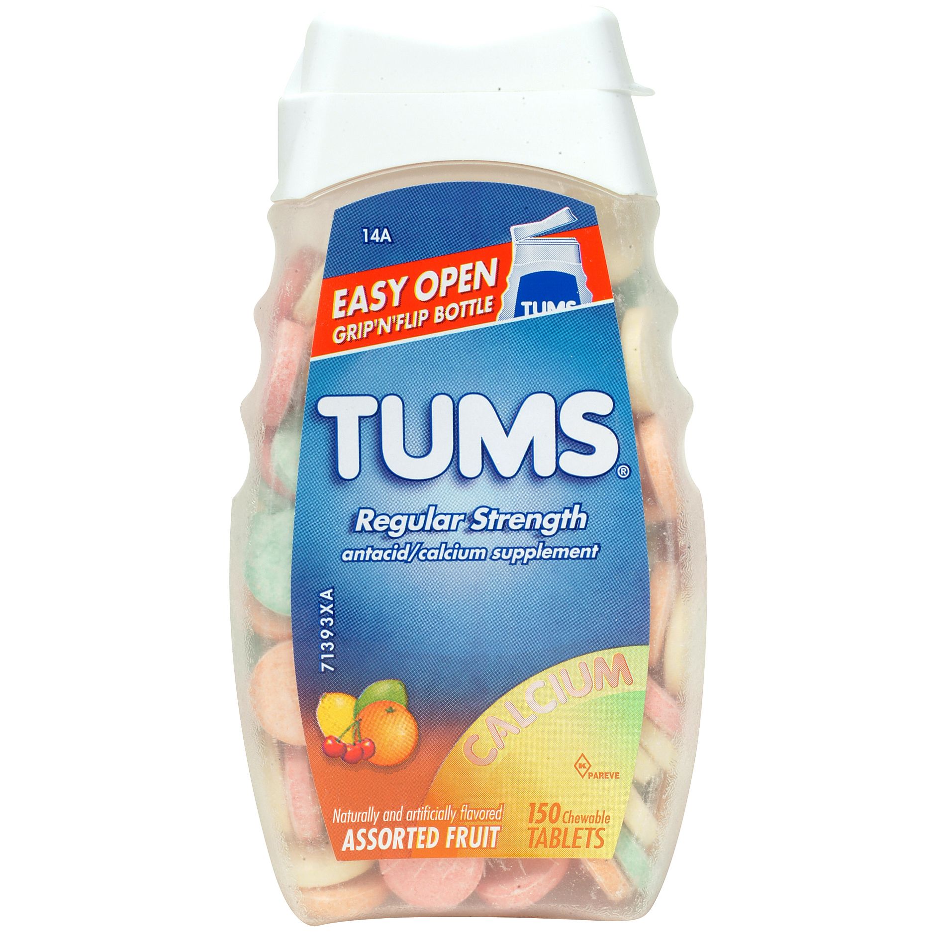 Tums Regular Strength Assorted Fruit Tablets 150 Count - Health ...