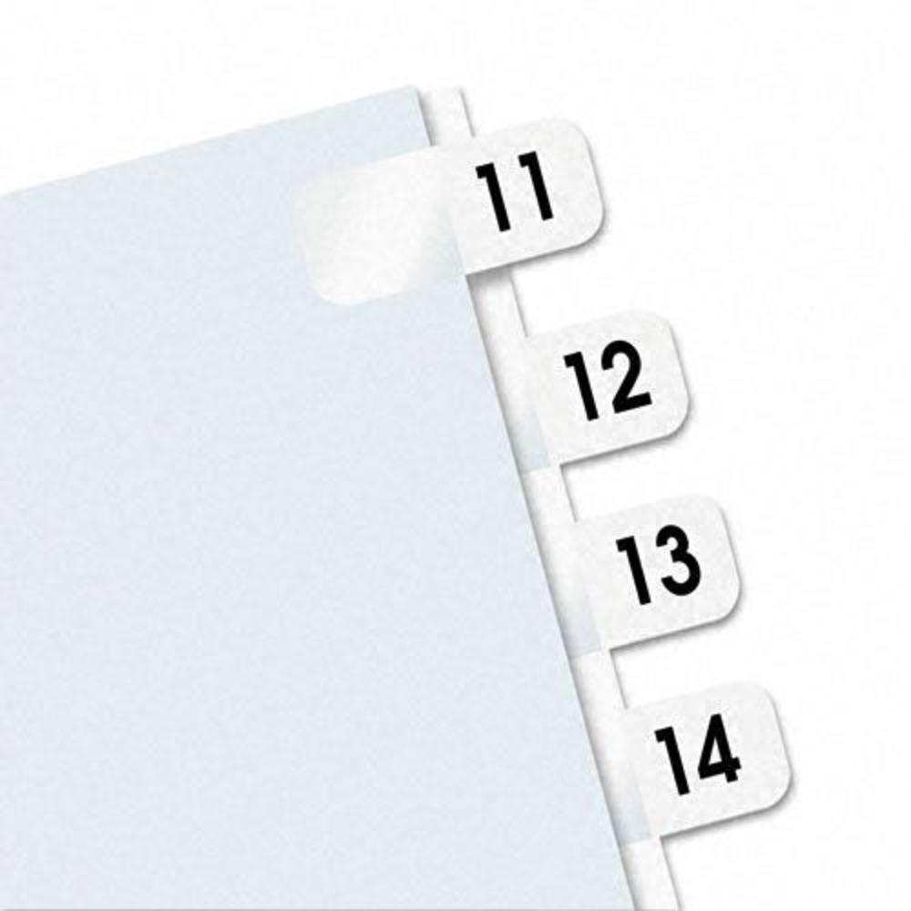 Redi-Tag RTG31002 Plastic Index Tabs, #11-20, Self-Stick 1in, White