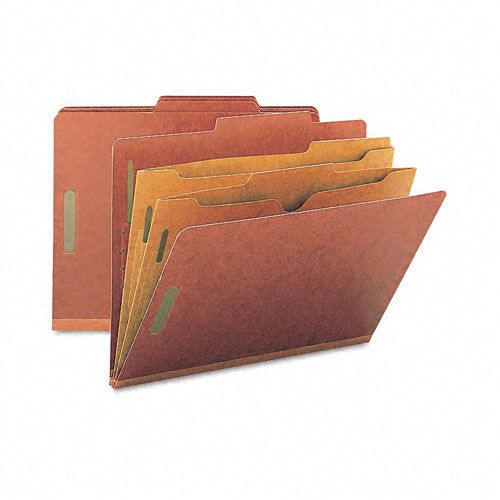 Smead SMD14079 6-Section Folders w/Pocket Dividers, Letter, Red