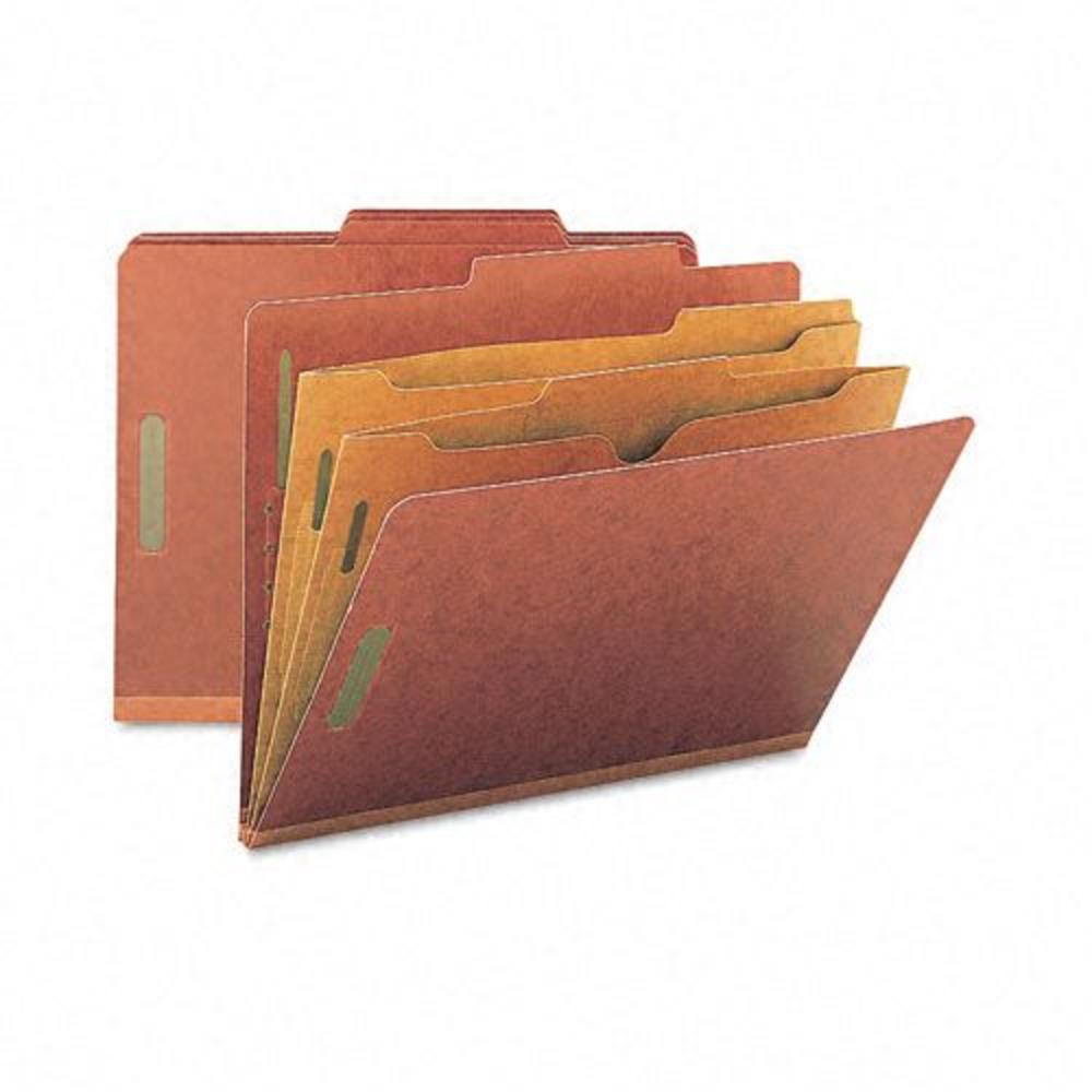 Smead SMD14079 6-Section Folders w/Pocket Dividers, Letter, Red