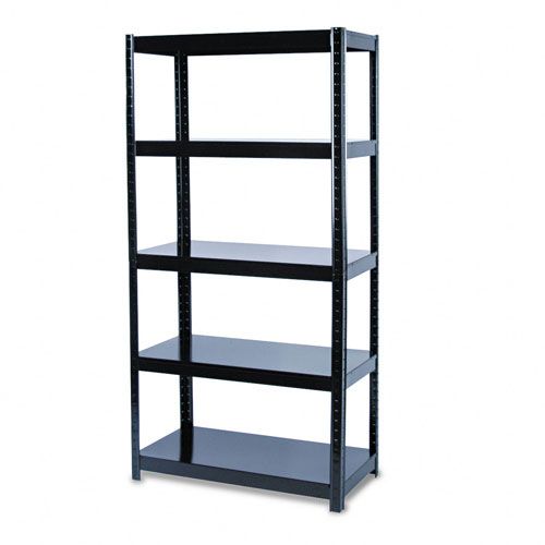 Safco Black Boltless Steel Shelving, 5 Shelves, 36x18x72