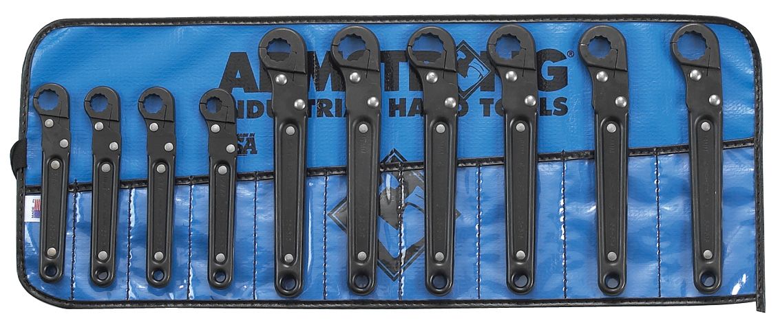 Armstrong 10 pc. Ratcheting Flare Nut Wrench Set Metric