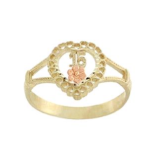 14K Two-Tone Gold Quinceanera Ring - Jewelry - Rings