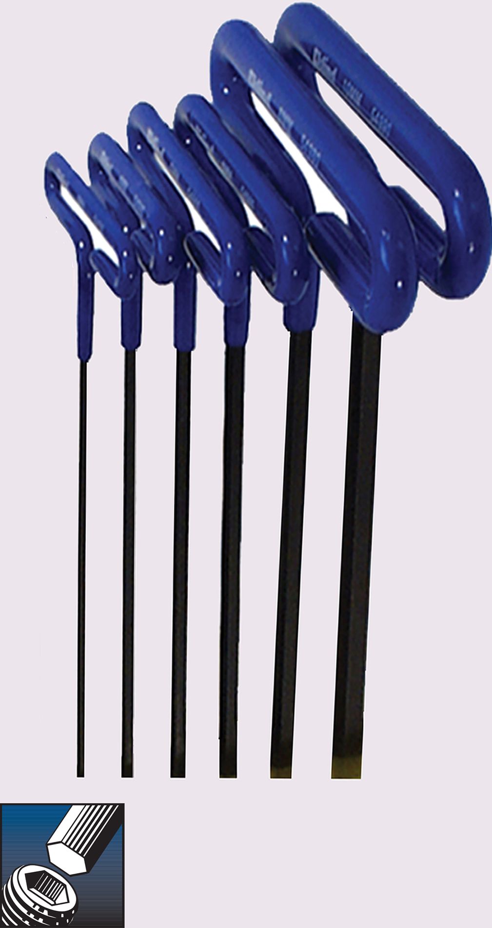 Eklind® Cushion Grip Hex T-Key Set, 9 inch Series, 6 keys: 2 to 6 MM ...