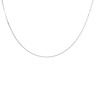 10K White Gold Box Chain Necklace