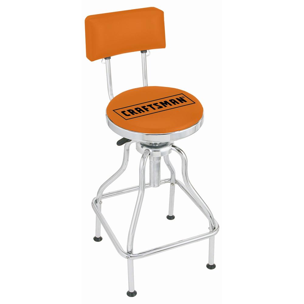 Craftsman Hydraulic Stool, Neon Orange