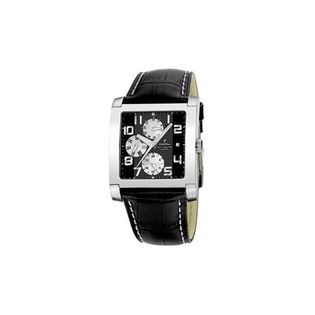 Festina Mens Multi-Function Watch with Square Black Dial and Black ...