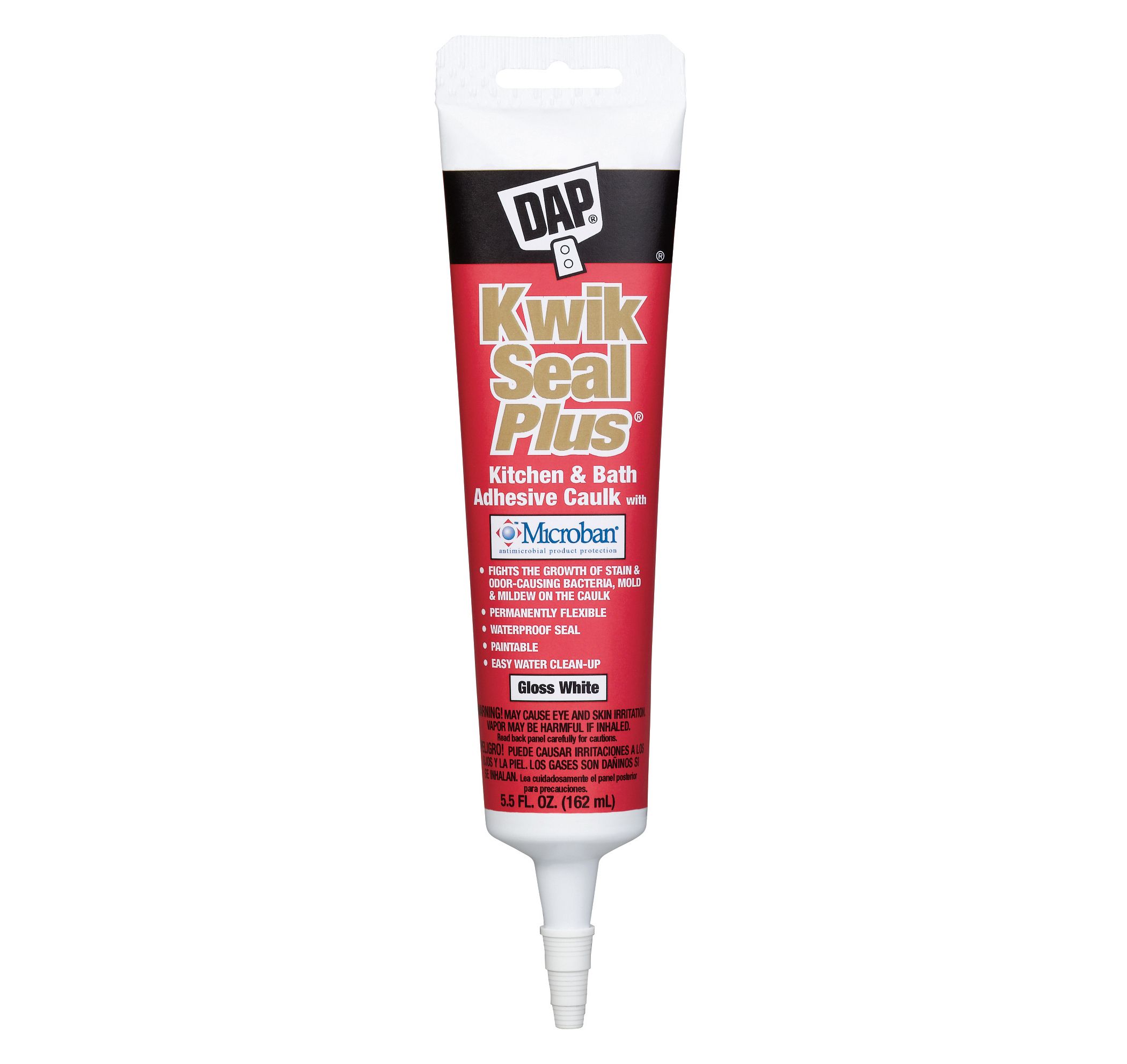 Dap KWIK SEAL PLUS® Premium Kitchen & Bath Caulk w/MICROBAN®, White - 5 ...