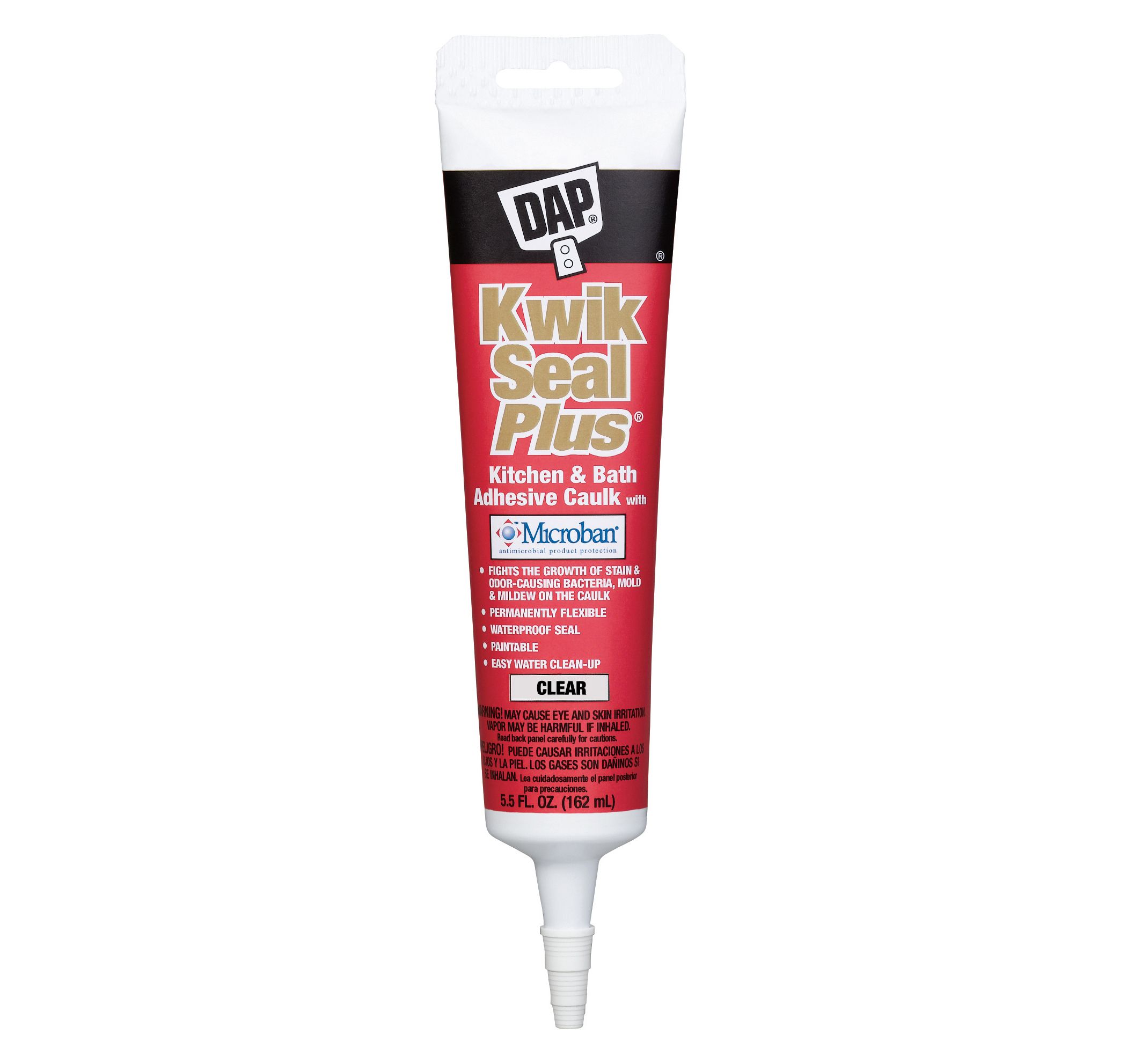 Dap KWIK SEAL PLUS® Premium Kitchen & Bath Caulk w/MICROBAN®, Clear - 5 ...