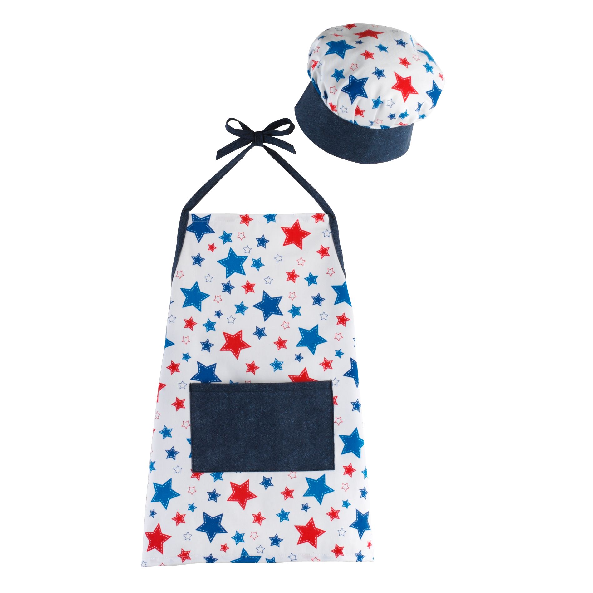 Essential Home Kids Apron Set with All-Over Star Print