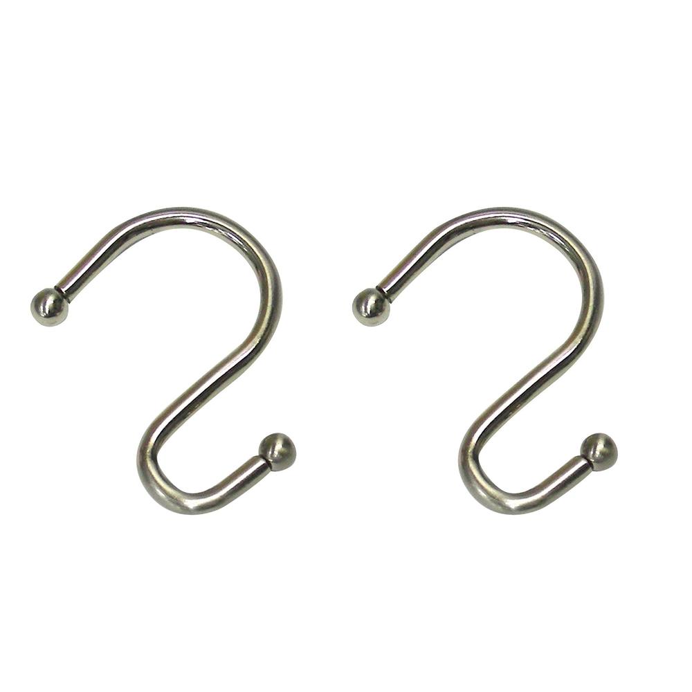 Cannon Metal S Hook Brushed Nickel Shower Curtain Hooks