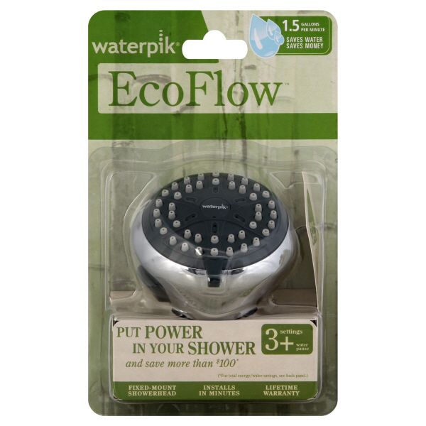 Waterpik EcoFlow Showerhead, Fixed-Mount, 1 showerhead