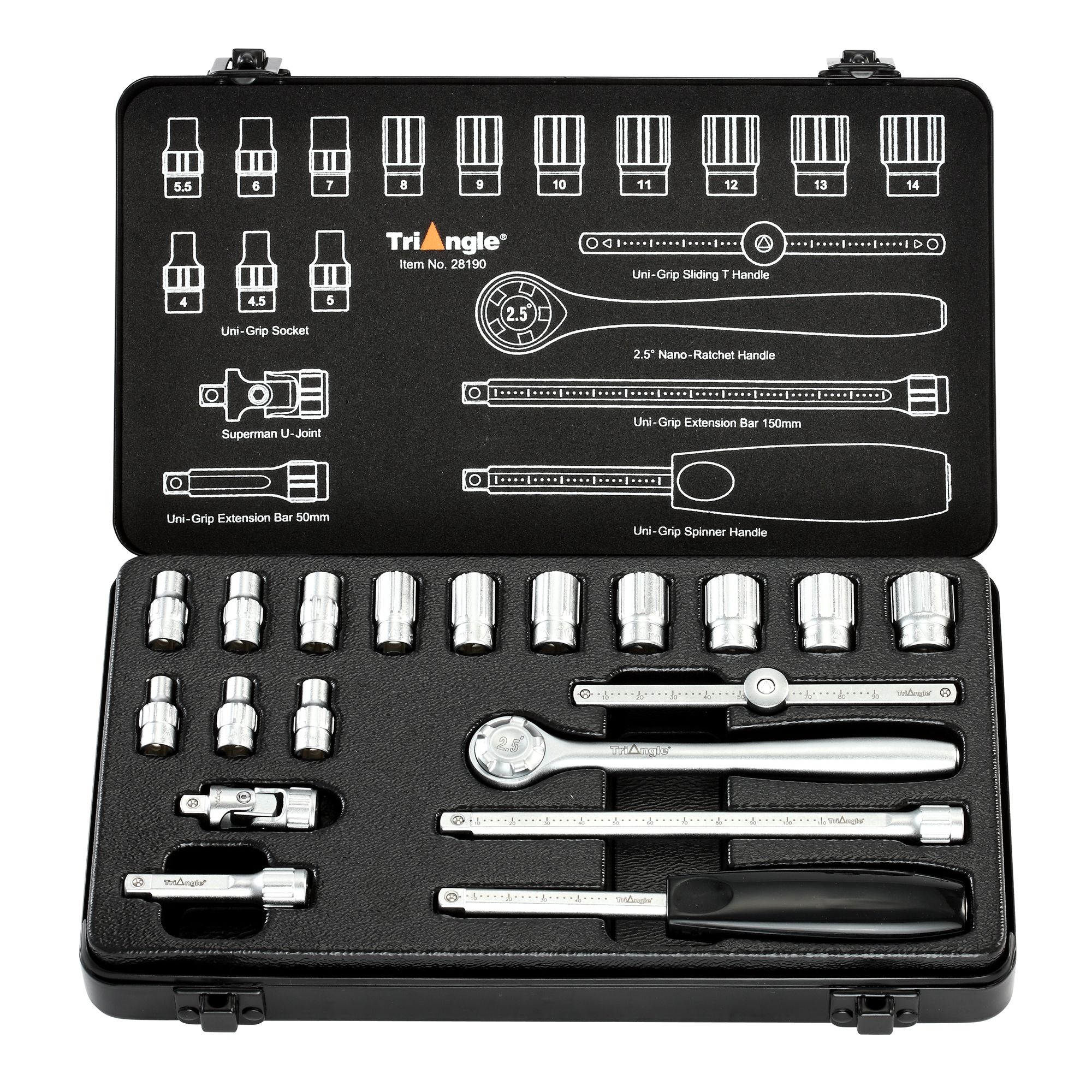 Triangle 19 pc. Uni-Grip Metric Socket Set, 1/4 in. Drive | Shop Your ...