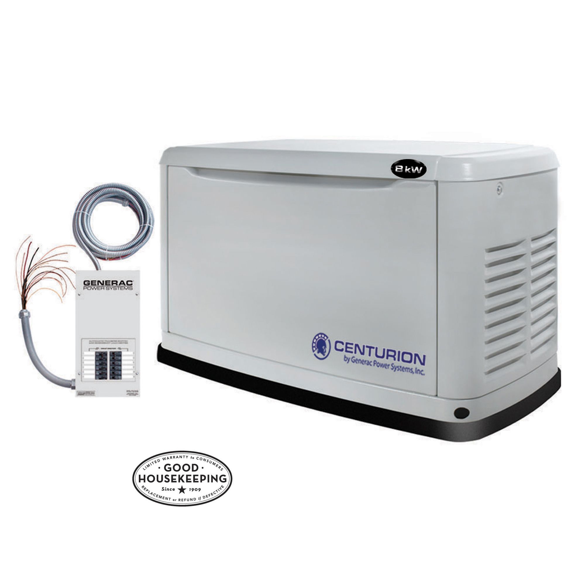 Centurion 05534-0 8,000 Watt Air-Cooled Standby Generator with 100 Amp ...