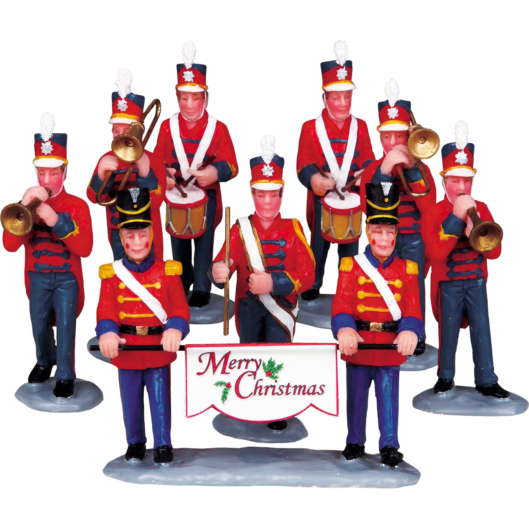 Christmas Village Accessory, Christmas Parade Marching Band Set Of 8