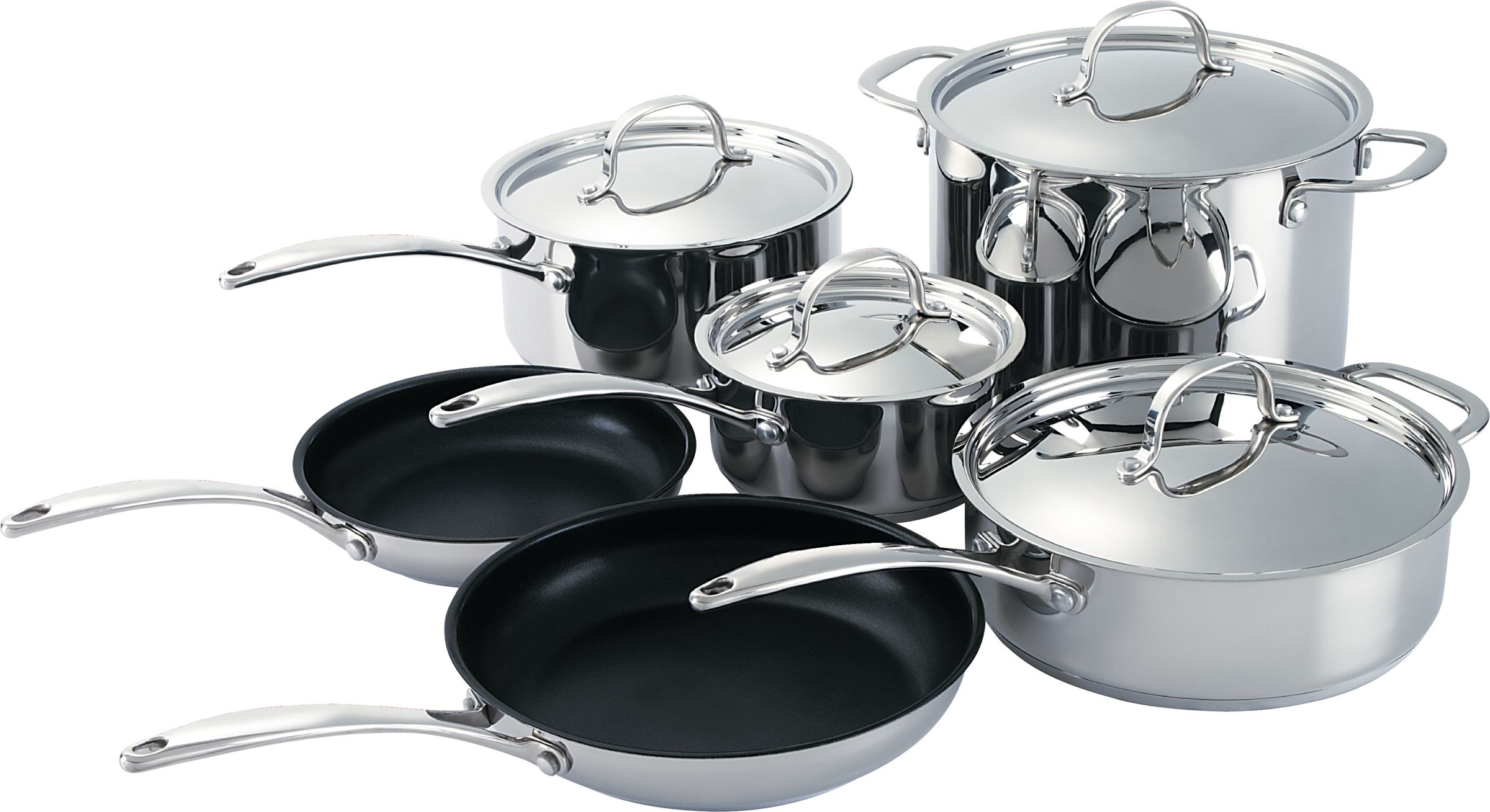 Kenmore 10 pc. Nonstick Stainless Steel Cookware Set