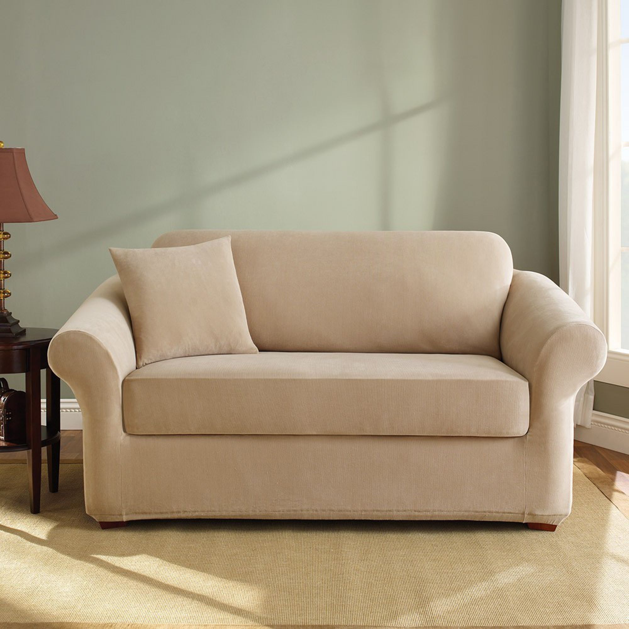 Sure Fit Sofa Slipcovers - Stretch Pearson Dark Flax