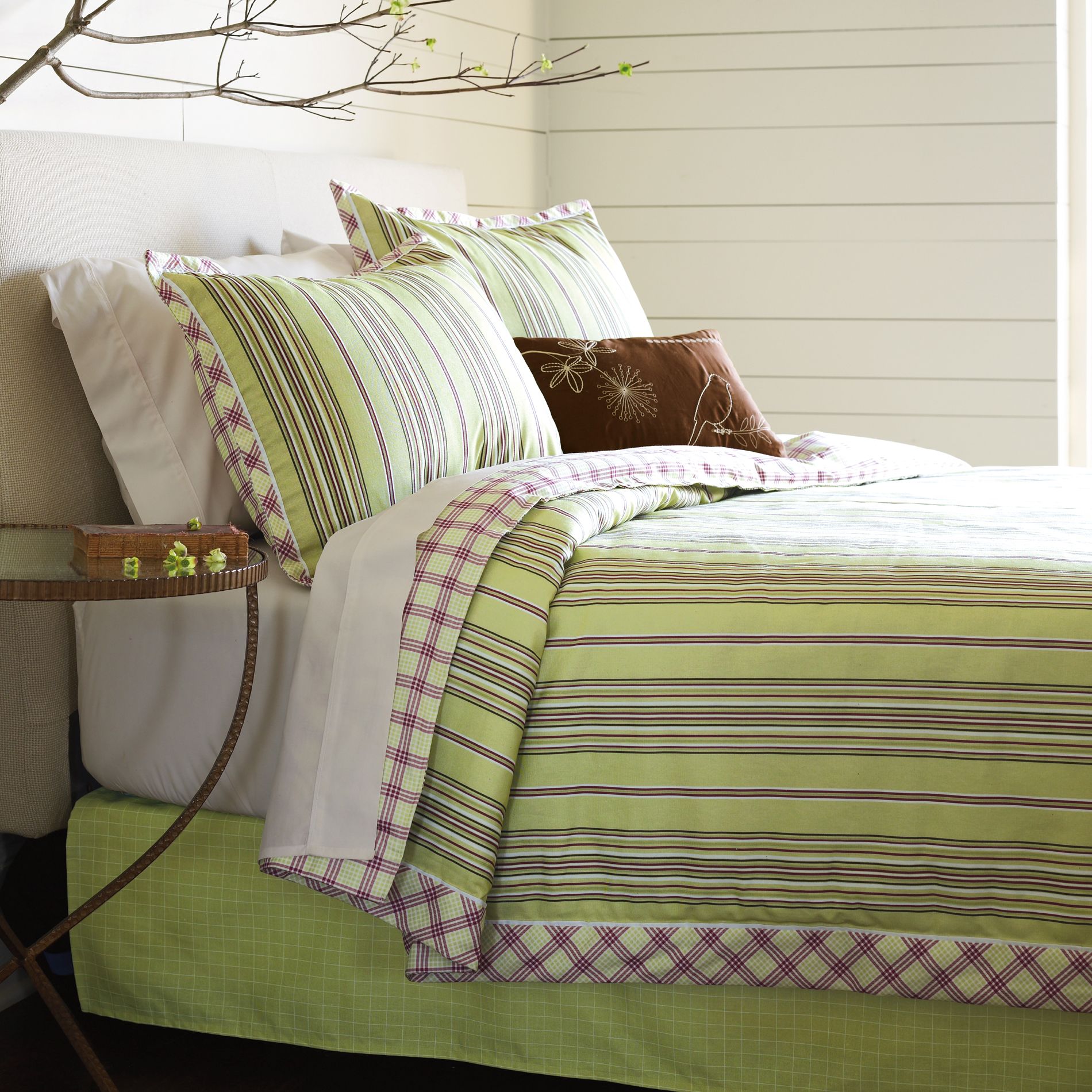 Springmaid Griffin Light Green Stripe Comforter Set