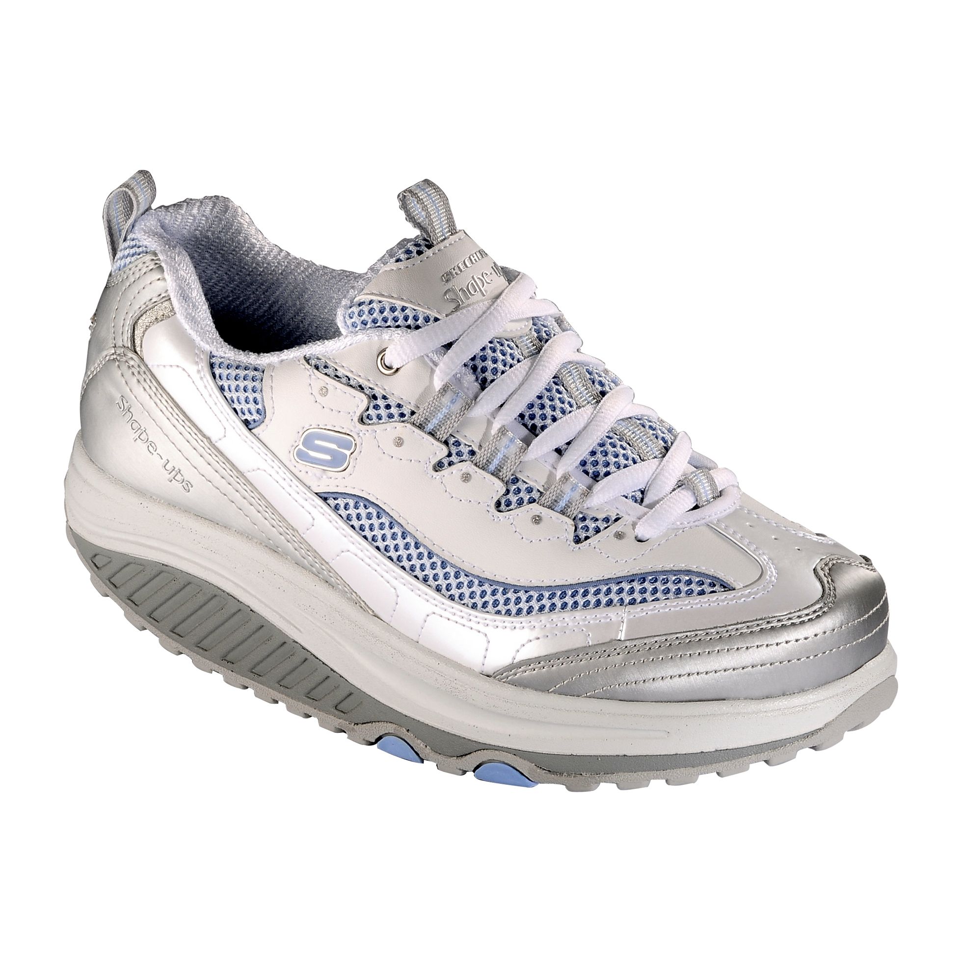 Skechers Shape-ups Women's Jump Start Shoe - White/Silver - Clothing ...