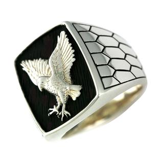 Mens Engraved Eagle Ring in Sterling Silver - Jewelry - Rings