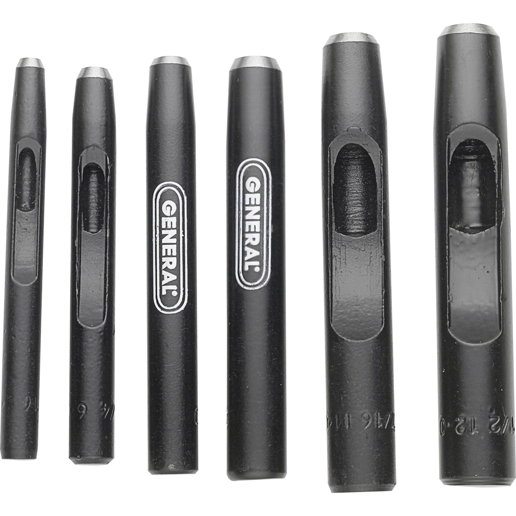 6 pc Hollow Steel Punch Set