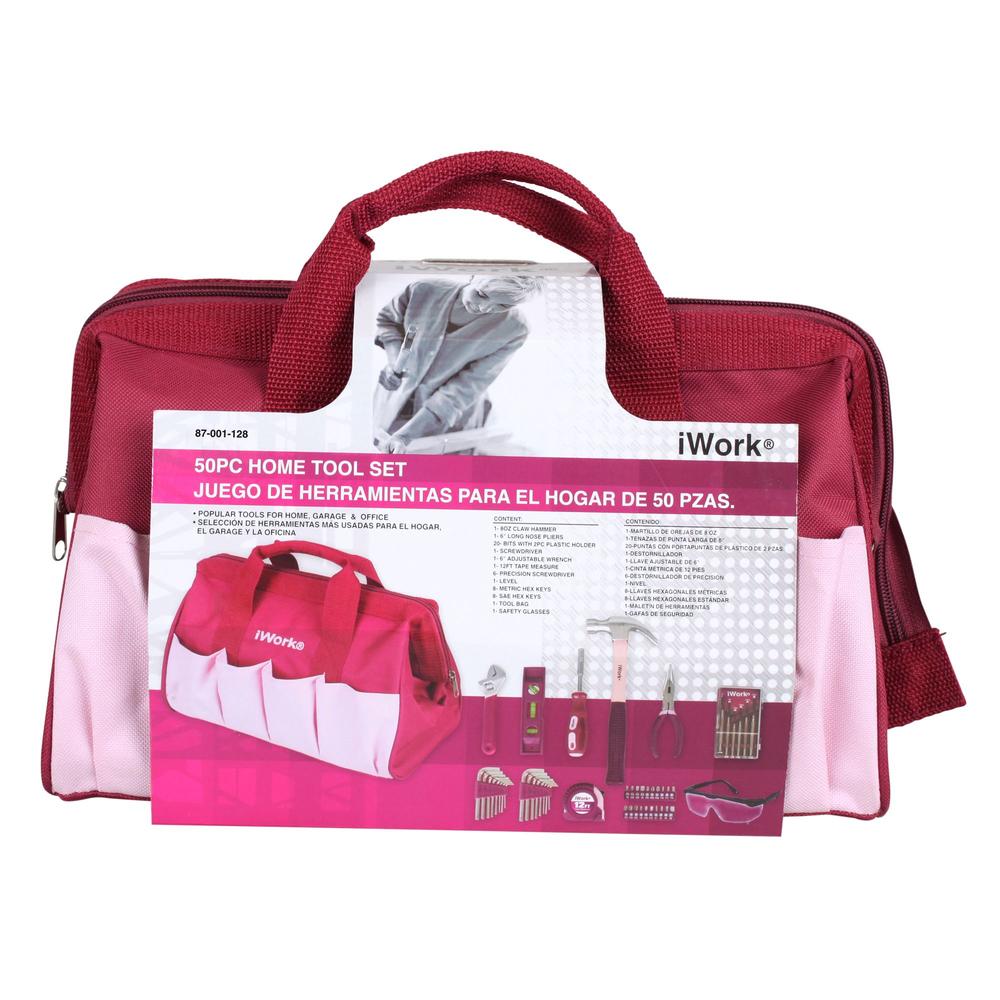 iWork 50 Piece Pink Home Tool Set