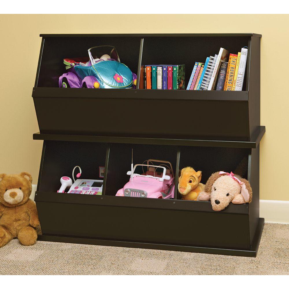 Three Bin Storage Cubby in Espresso